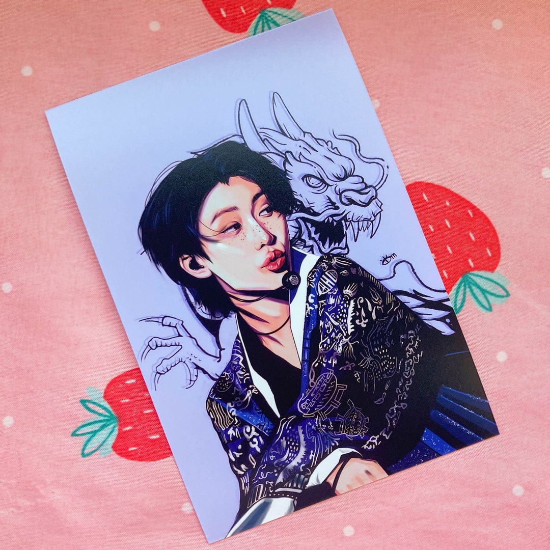 Stray Kids Art Print // Felix the Dragon - Etsy