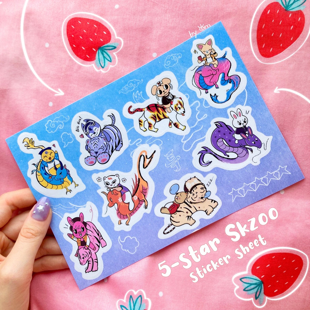 Stray Kids SKZOO Sticker Sheet // 5-STAR Themed: Tigers X Dragons - Etsy