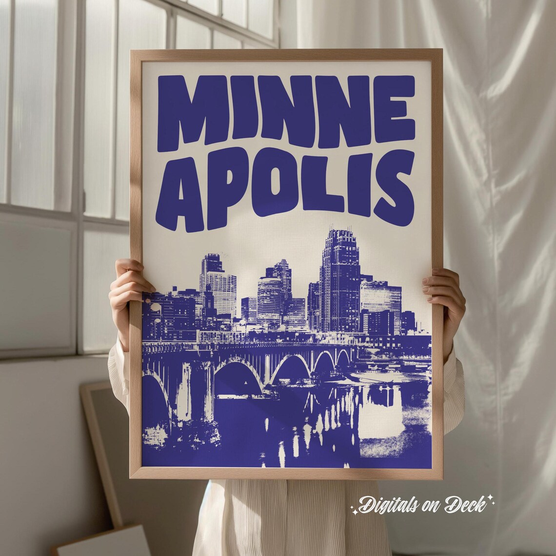 Minneapolis City Digital Poster Print, Minnesota Wall Art, Modern Wall ...