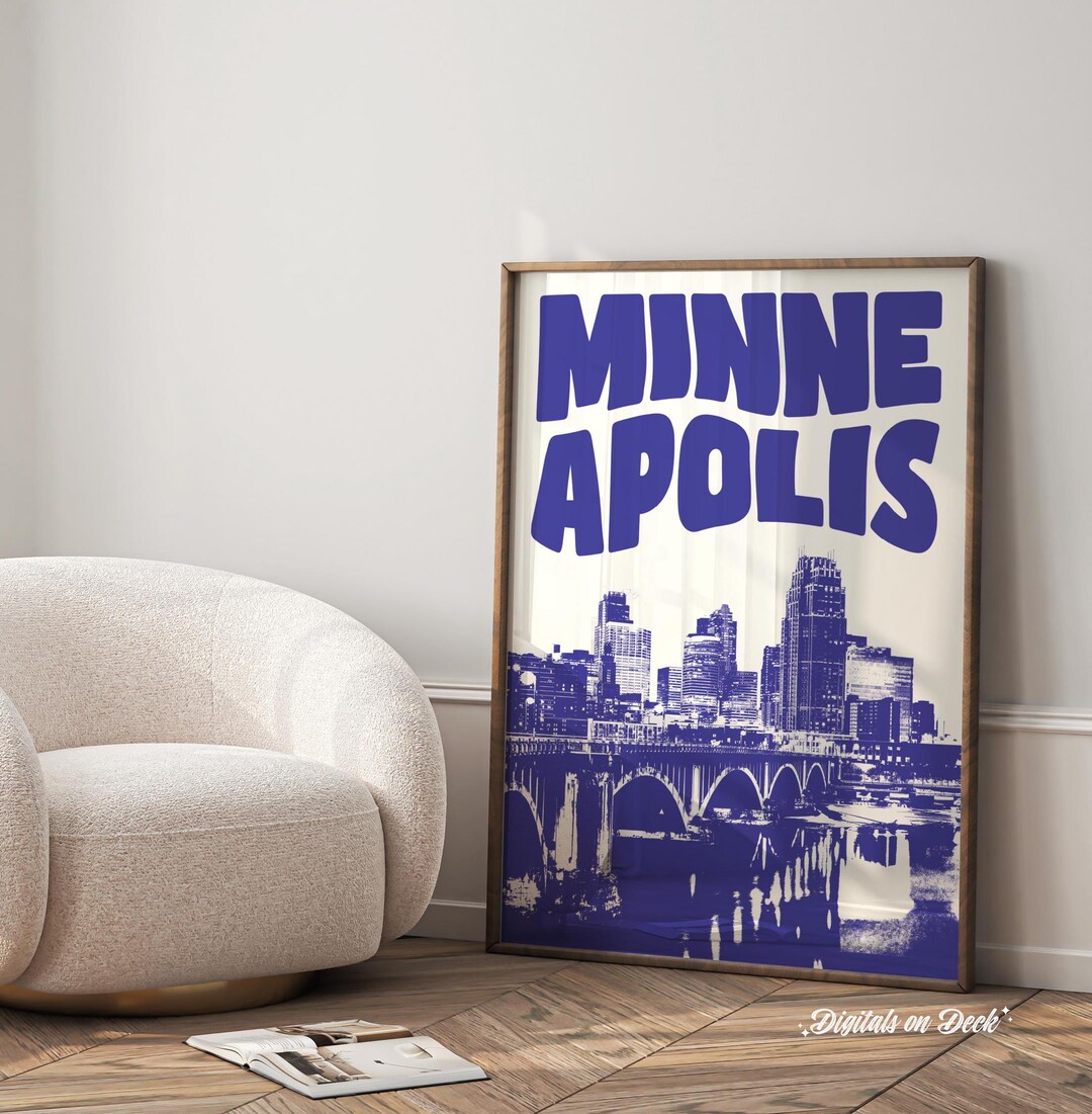 Minneapolis City Digital Poster Print, Minnesota Wall Art, Modern Wall ...