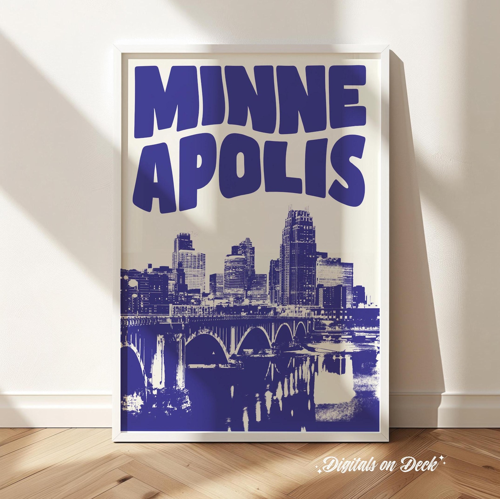 Minneapolis City Digital Poster Print, Minnesota Wall Art, Modern Wall ...