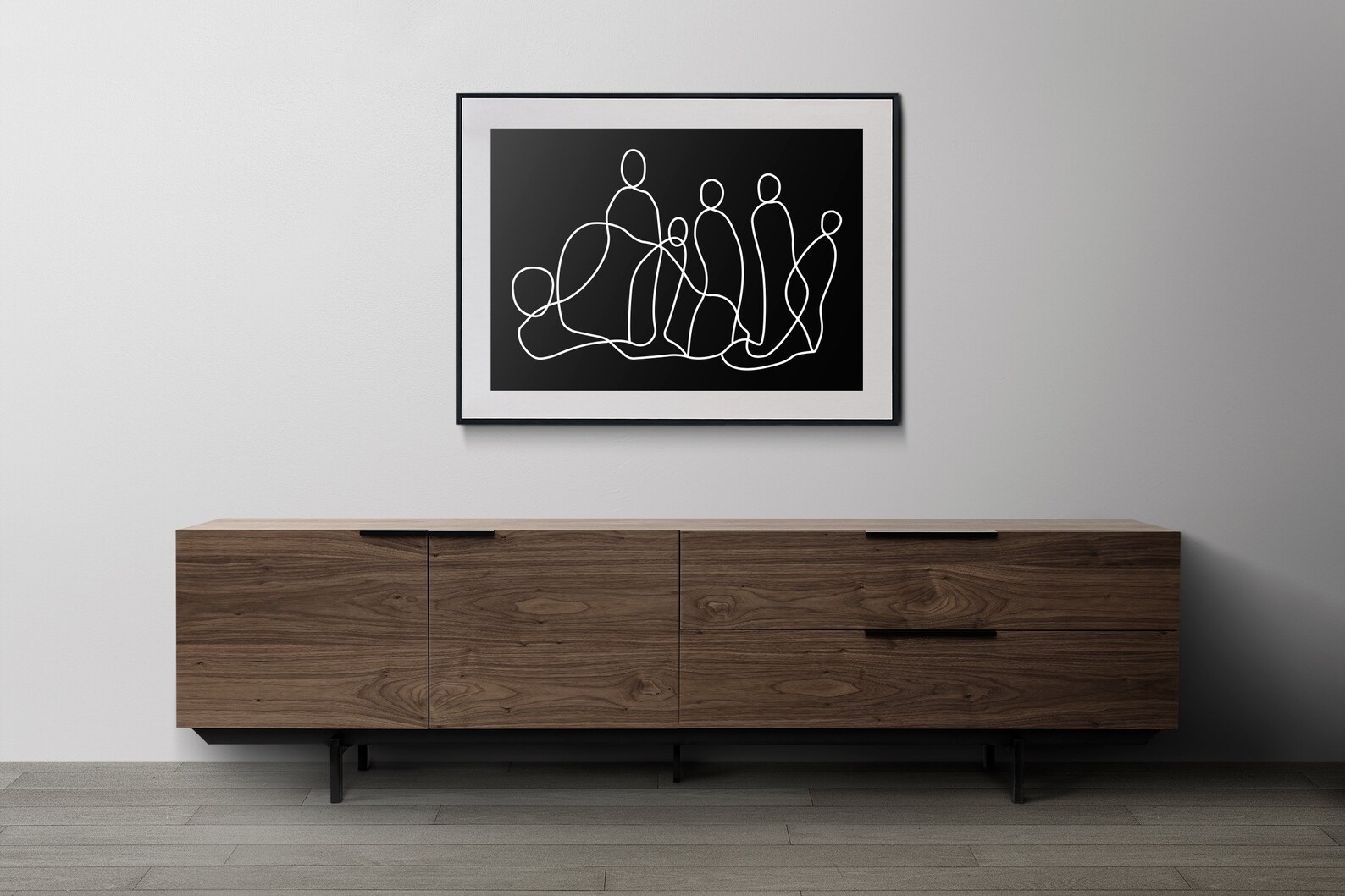 Line Drawing of People - Modern Line Drawing - Custom Line Drawing ...