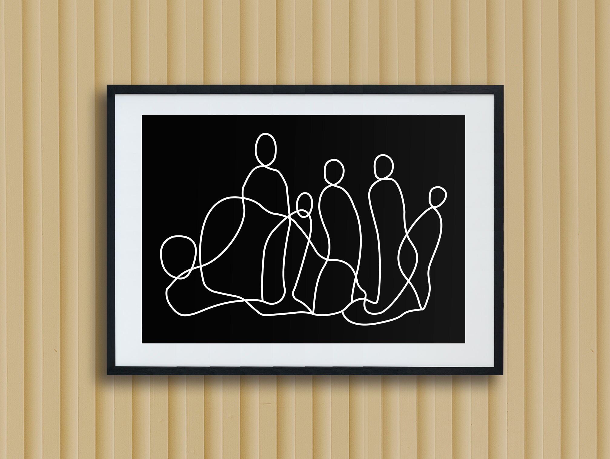Line Drawing of People - Modern Line Drawing - Custom Line Drawing ...