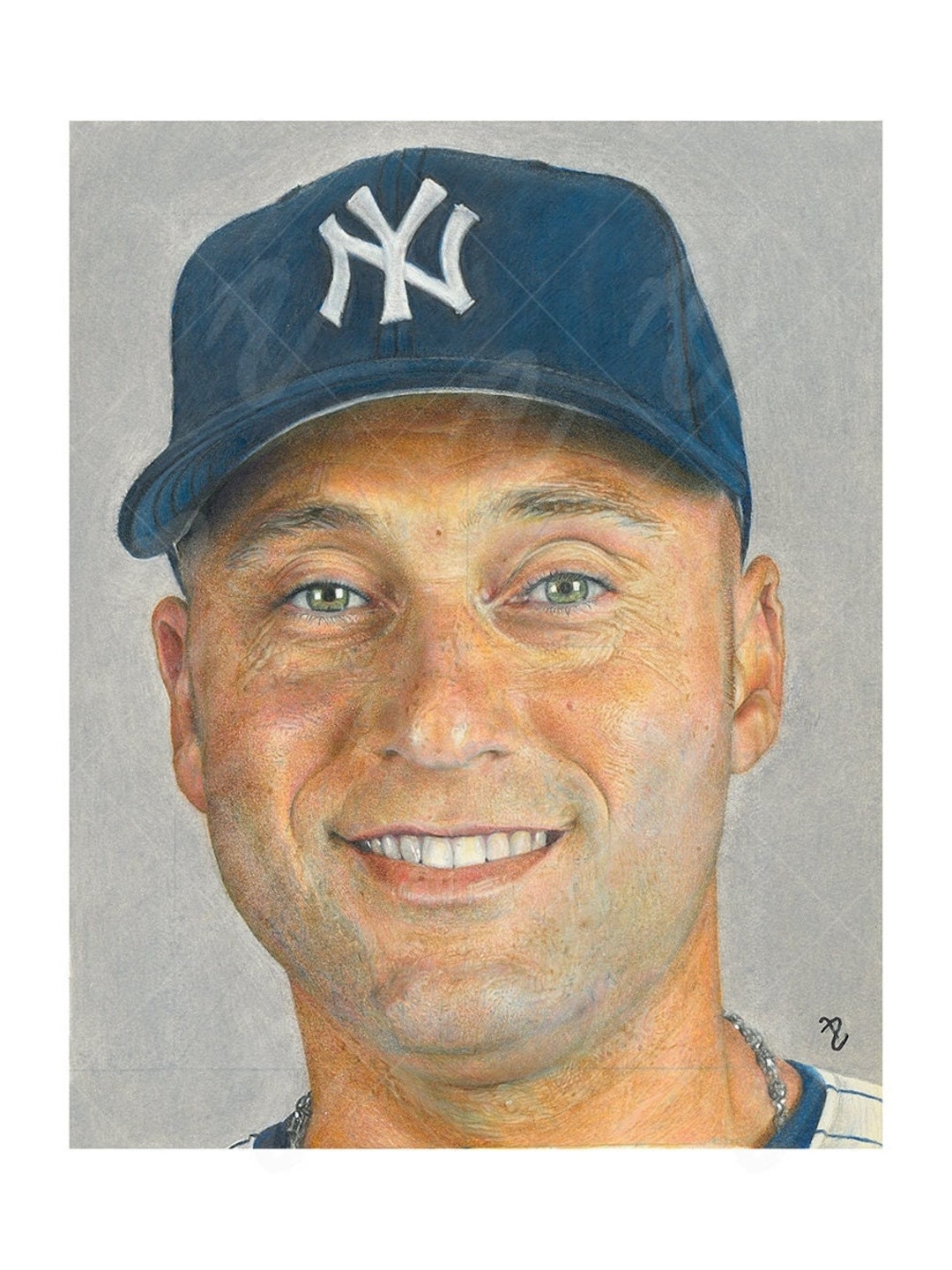 Derek Jeter, the Captain, Print From Original Drawing - Etsy