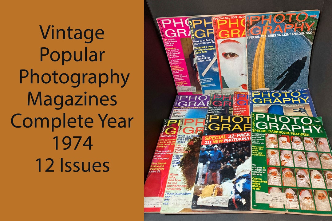 1974 Complete 12 Issues Popular Photography Magazines Photographic ...