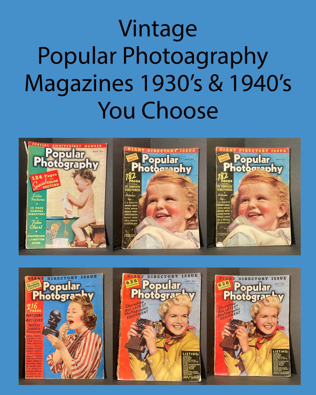 1930's-1940's Popular Photography Magazines, Choose an Issue ...