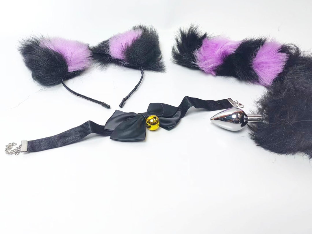 Fox Animal Costume Set Fur Fox Ear Headband Furry Tail Plug - Etsy