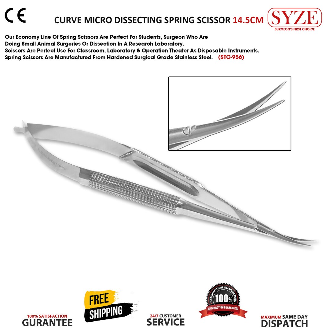 Micro Fine Scissor 5.5 Inch Curve Chrome Polish Surgical - Etsy