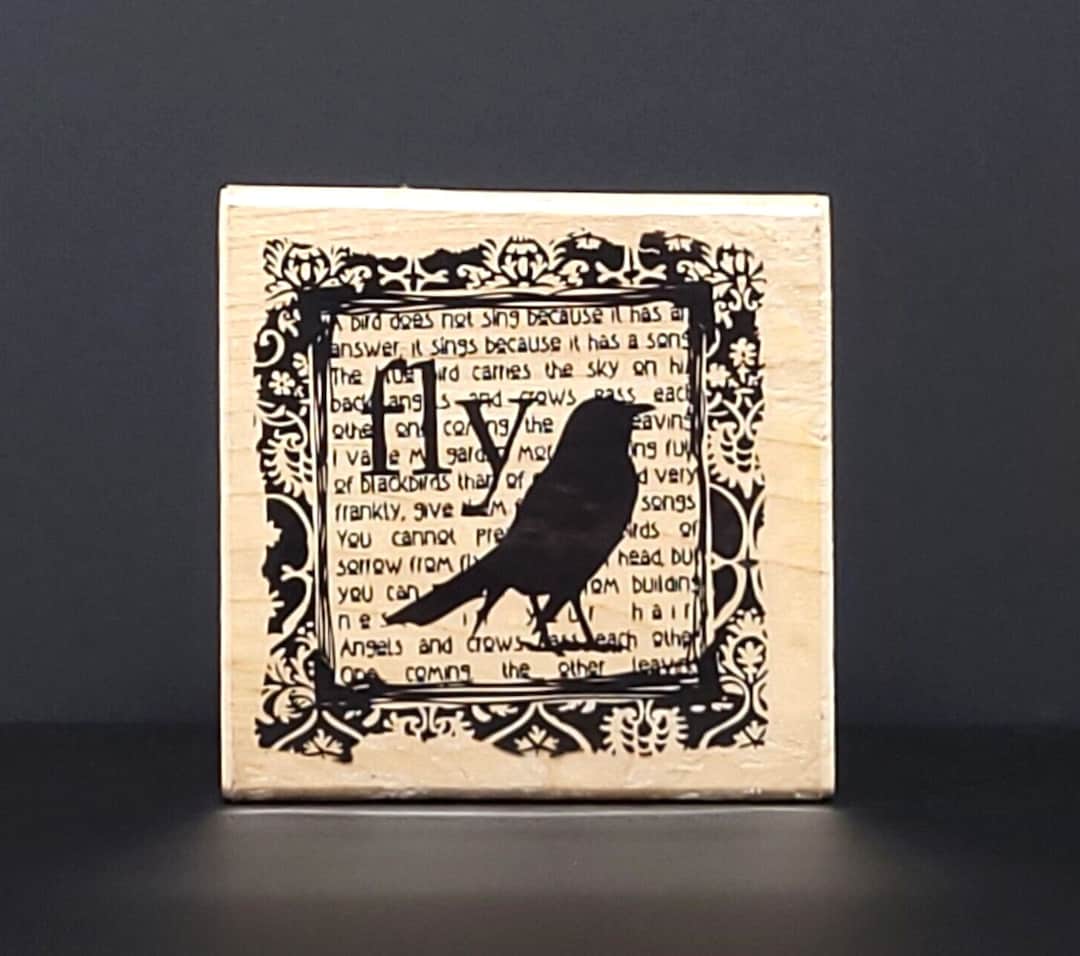 Hampton Art Diana Kovacs FLY Collage Rubber Stamp DF4955 Birds Mixed ...