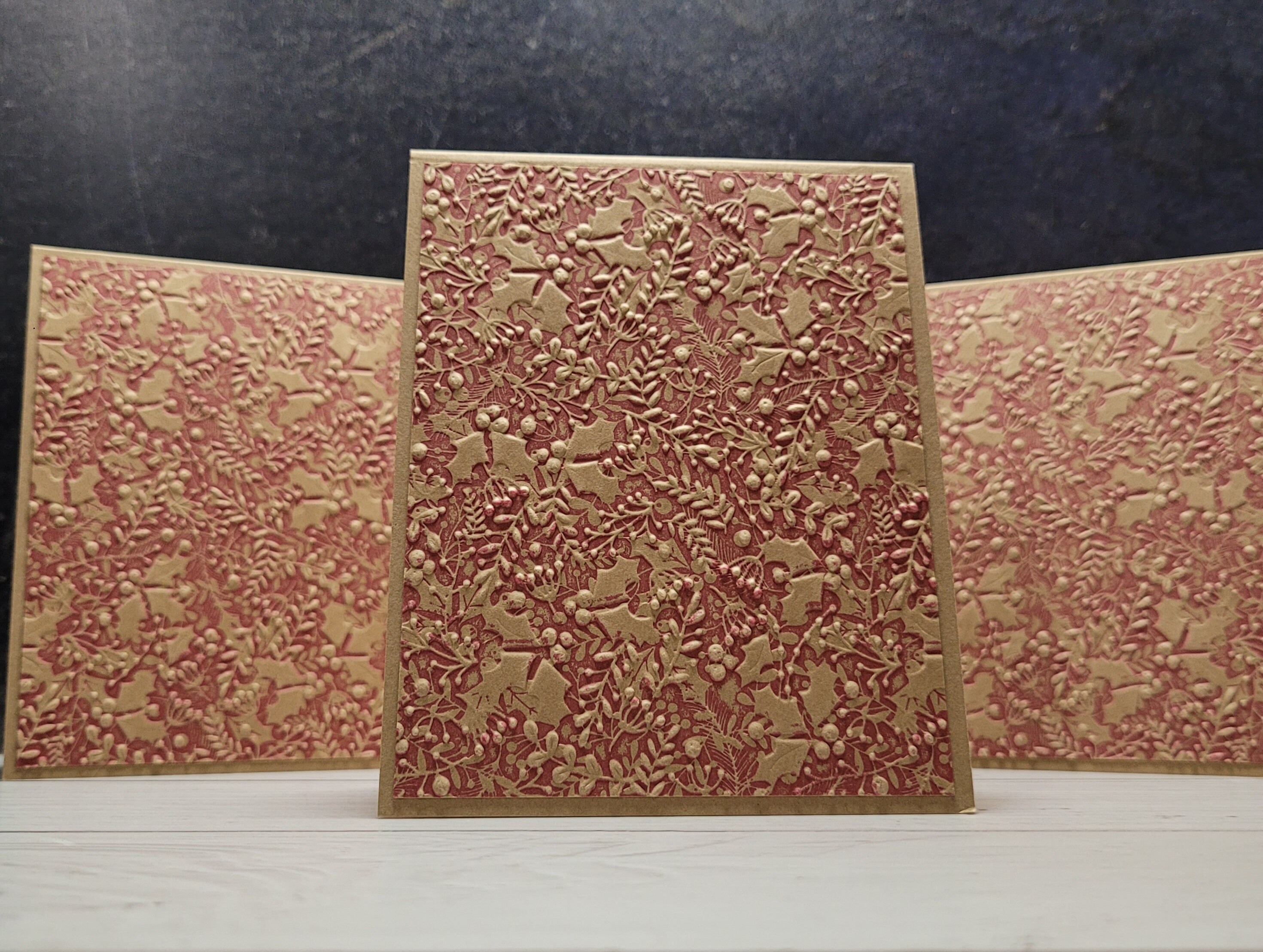 3D Embossed Inked Handmade Christmas Cards, Single or Boxed Set,winter ...