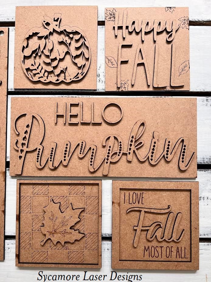 Fall Autumn Collage/door Hanger/interchangeable Signs/unfinished Wood ...