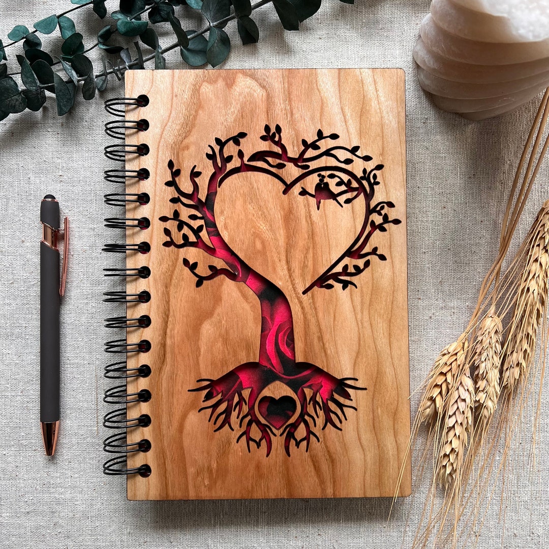 Hardwood Journal Heart Love Tree /cherry/handcrafted/laser Cut ...