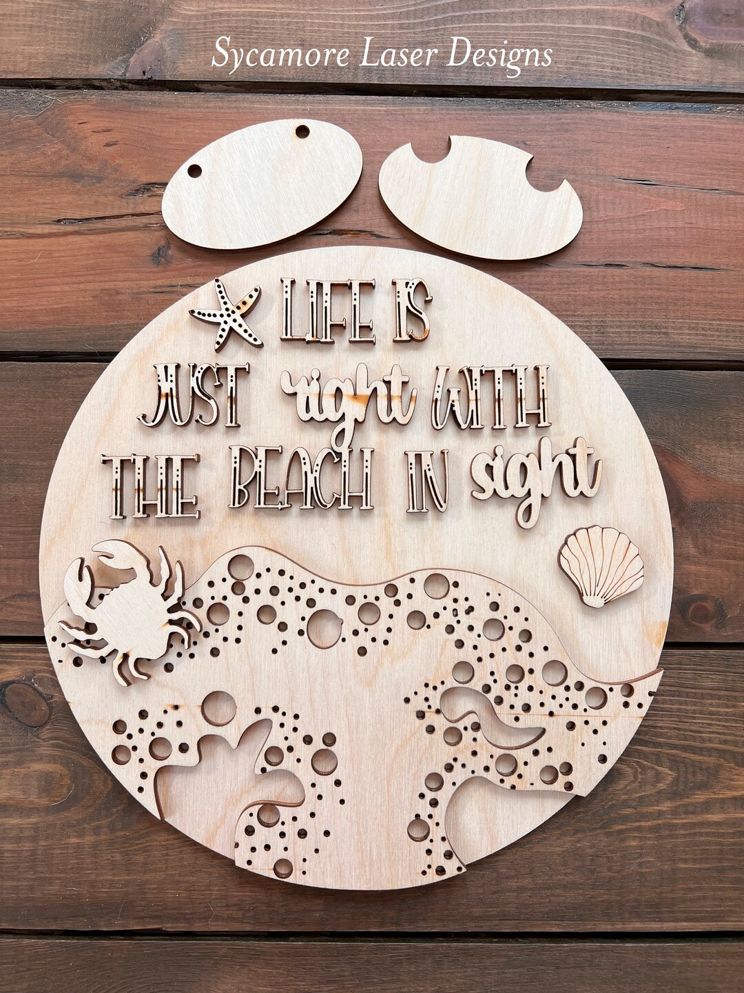 Life is Just Right Beach Door Hanger/unfinished Wood Blanks/diy Beach ...
