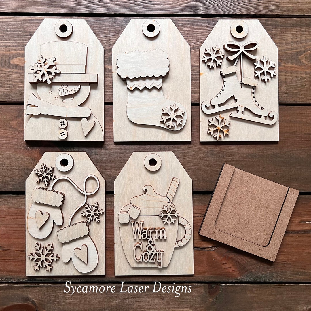 Winter Holiday Gift Card Holder/unfinished Wood Blanks/diy Winter Decor ...