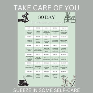 30 Day SELF IMPROVEMENT CHALLENGE| Self Care Plan| Better Me - Etsy