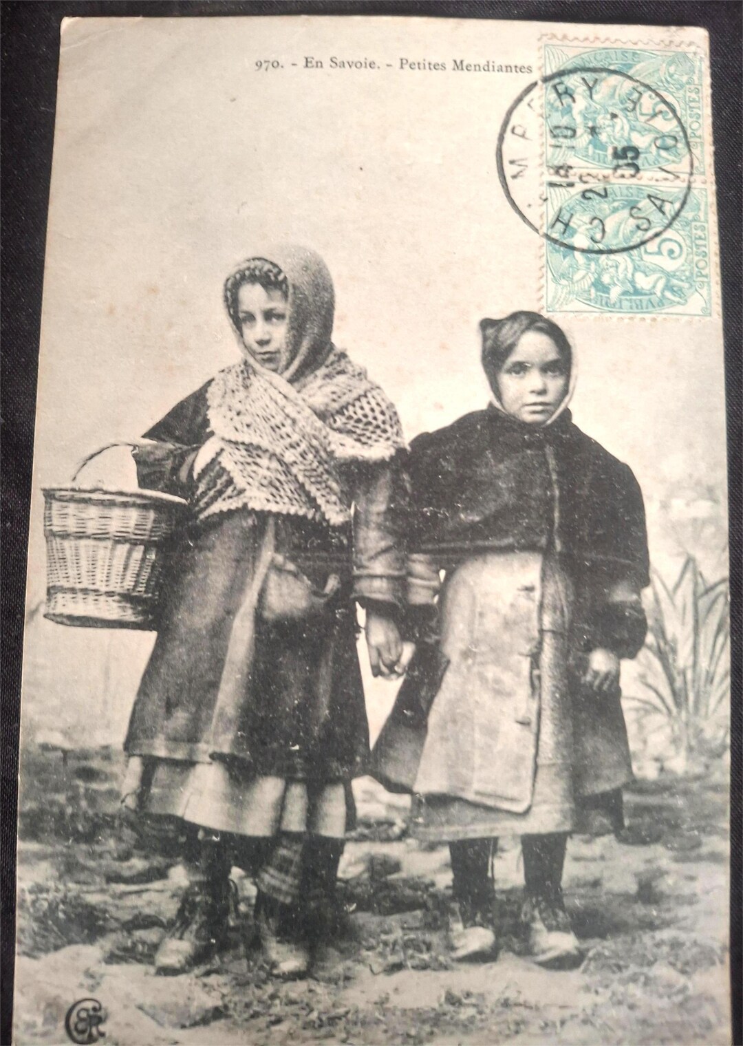 French Postcard of Two Poor Children Who Are Begging for Money on the ...