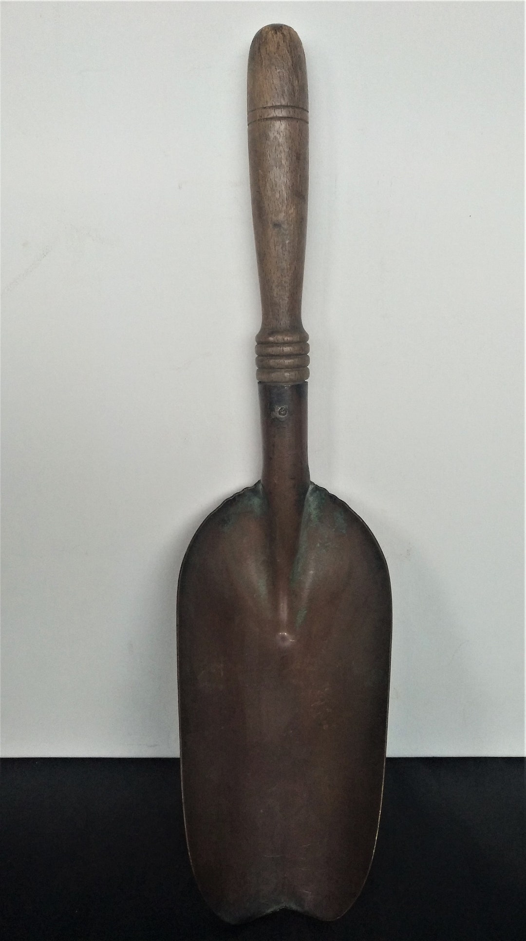Vintage Copper Shovel With Wooden Handle, Large and Heavy Coal, Pellets ...