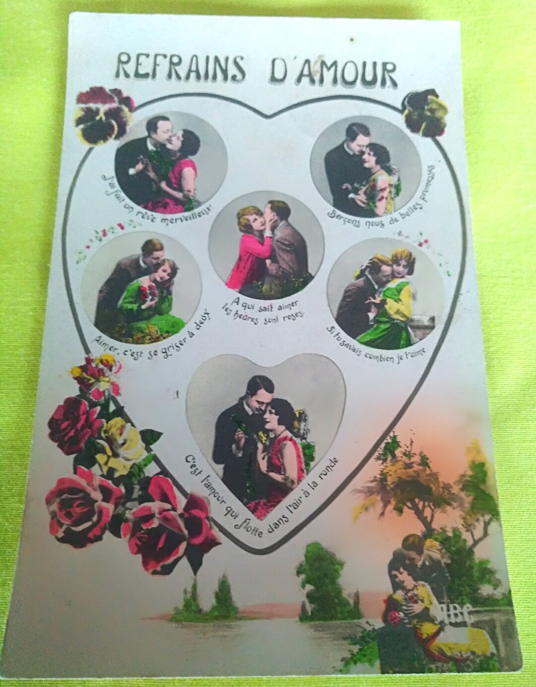 French Unused Valentine's Day Card With Romantic Sayings and Sayings ...