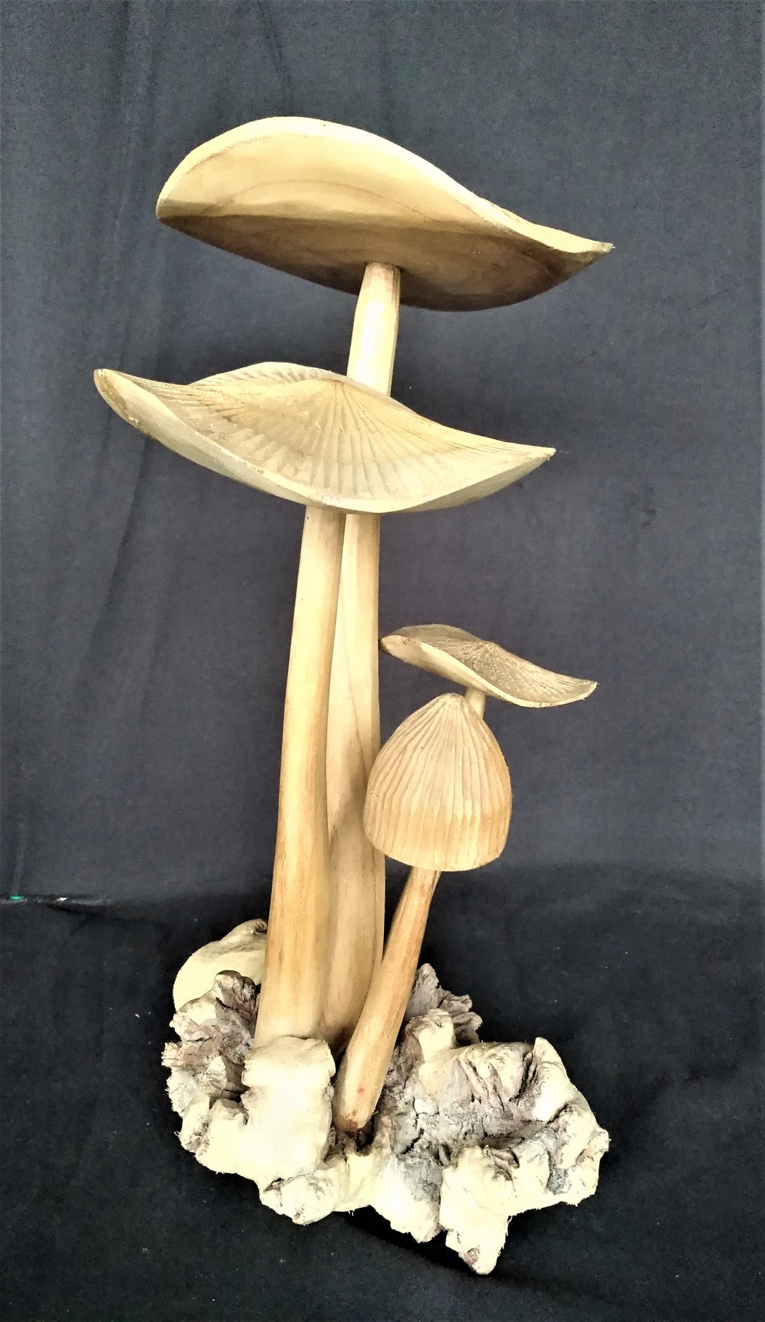 Wooden Mushrooms, Carved Wooden Mushroom, Hand Carved, Wood Carving ...