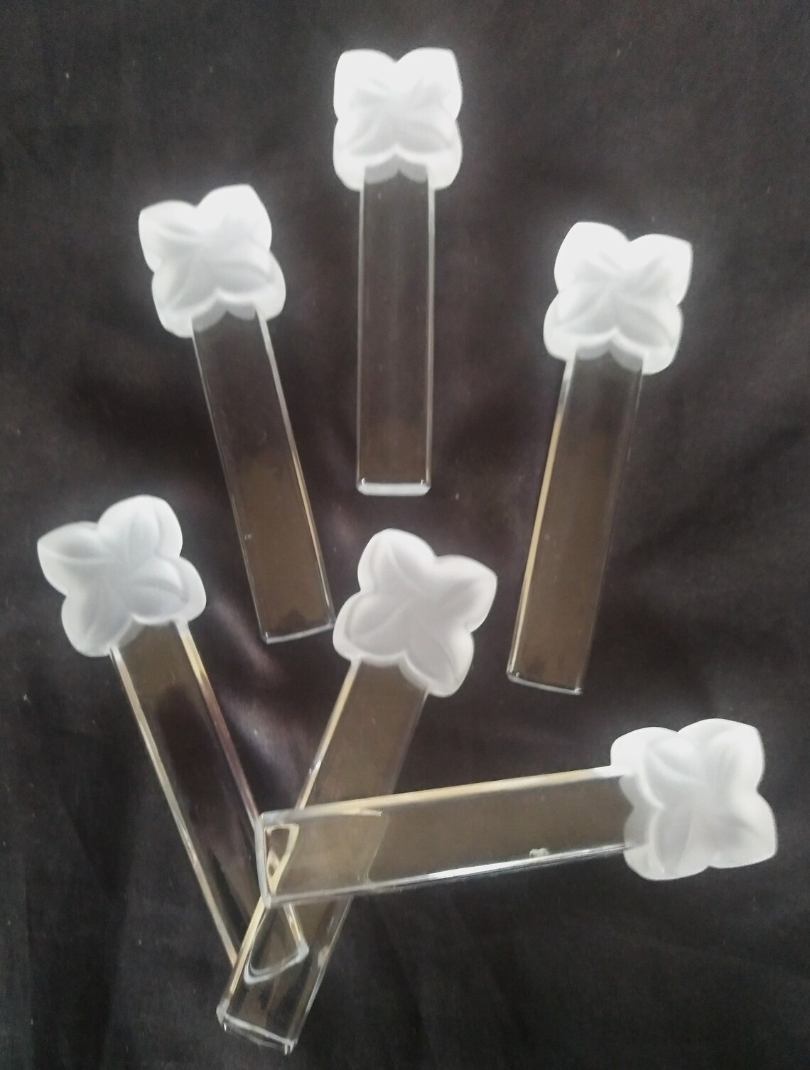 Set of 6 Crystal Knife Rests, From Cristal J.G. Durand, Cristal D ...