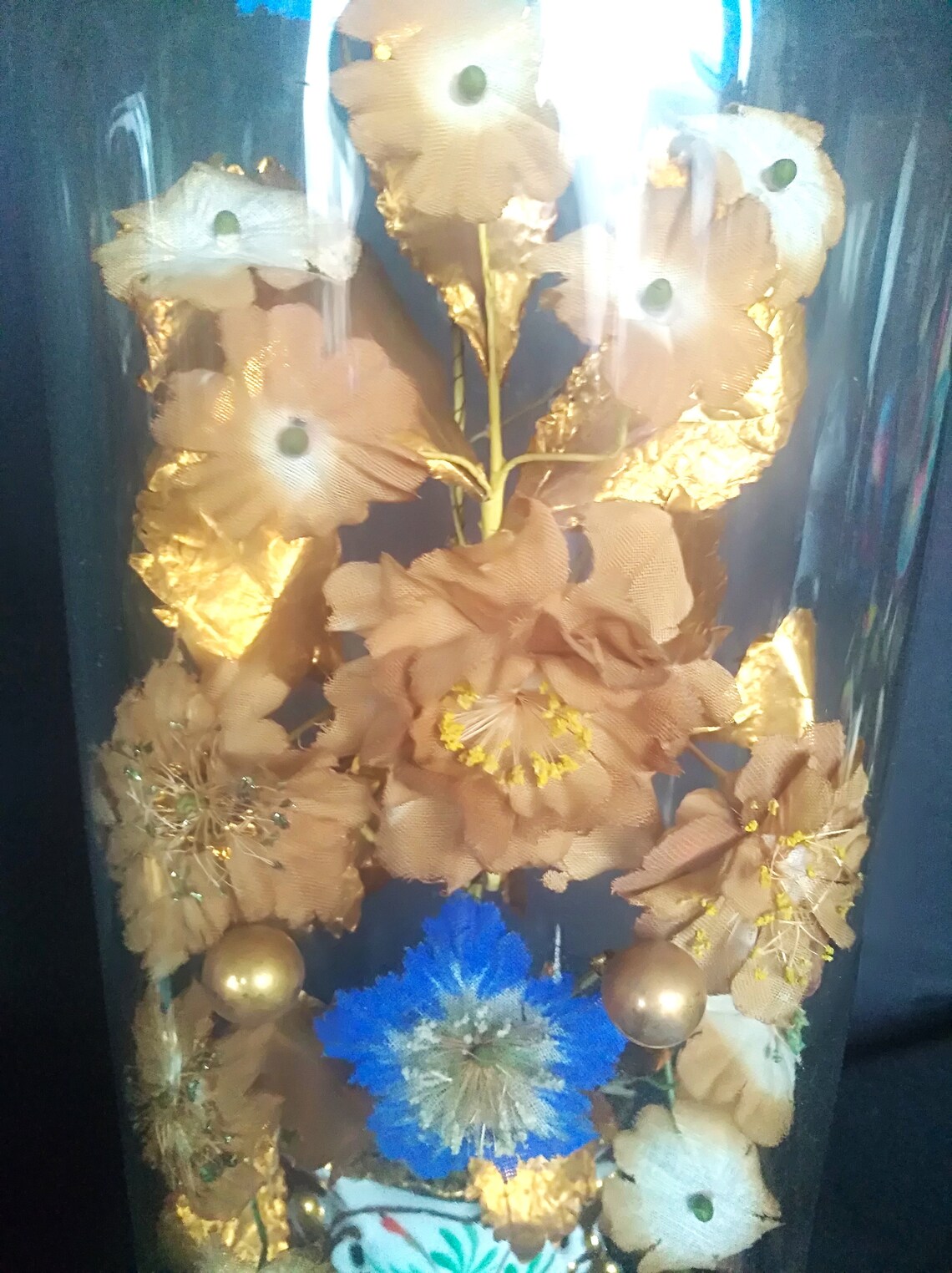 Two Hand-blown Glass Clocks, Globes, Bell Jars, With Nicely Decorated ...