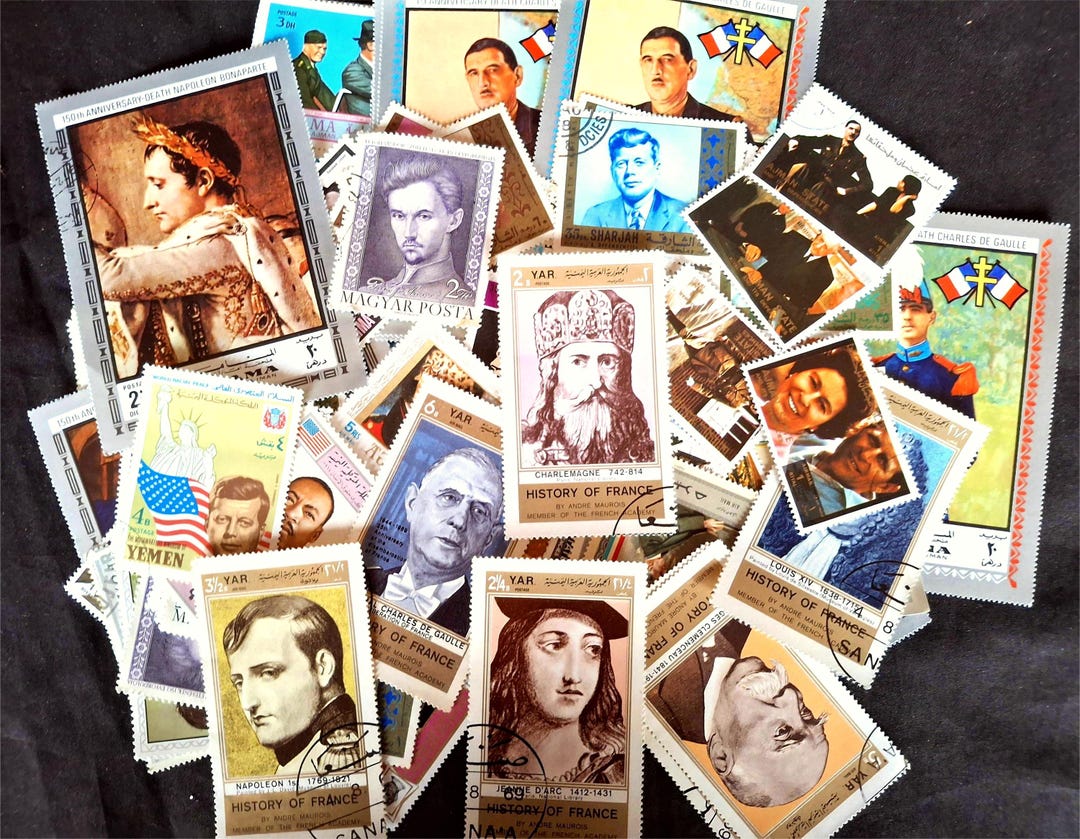 Stamps of Famous People, From All Over the World Mostly Used. Kennedy ...