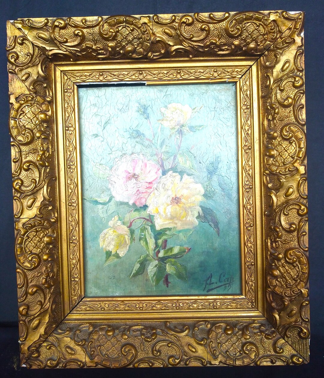 Painting, Flower Still Life, Oil on Panel, Signed Florent Cap ...