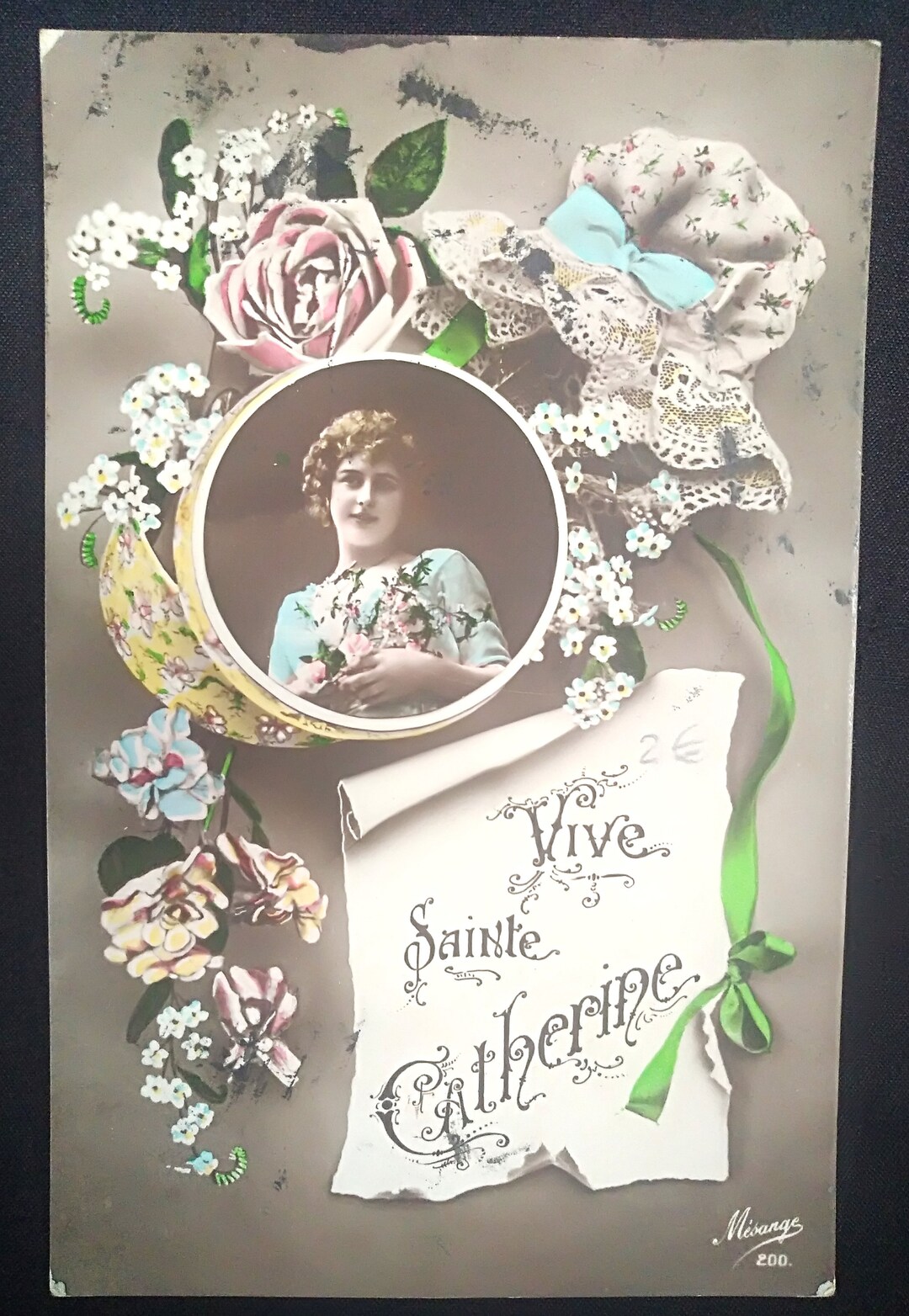 French Postcard From the 1920s for "vive St-catherine" Elegant Lady in ...