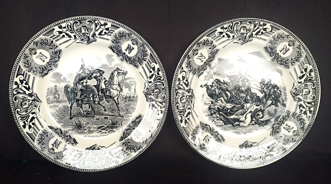 Set of Antique Napoleon Bonaparte Plates Combat De Benhout 1799 and ...