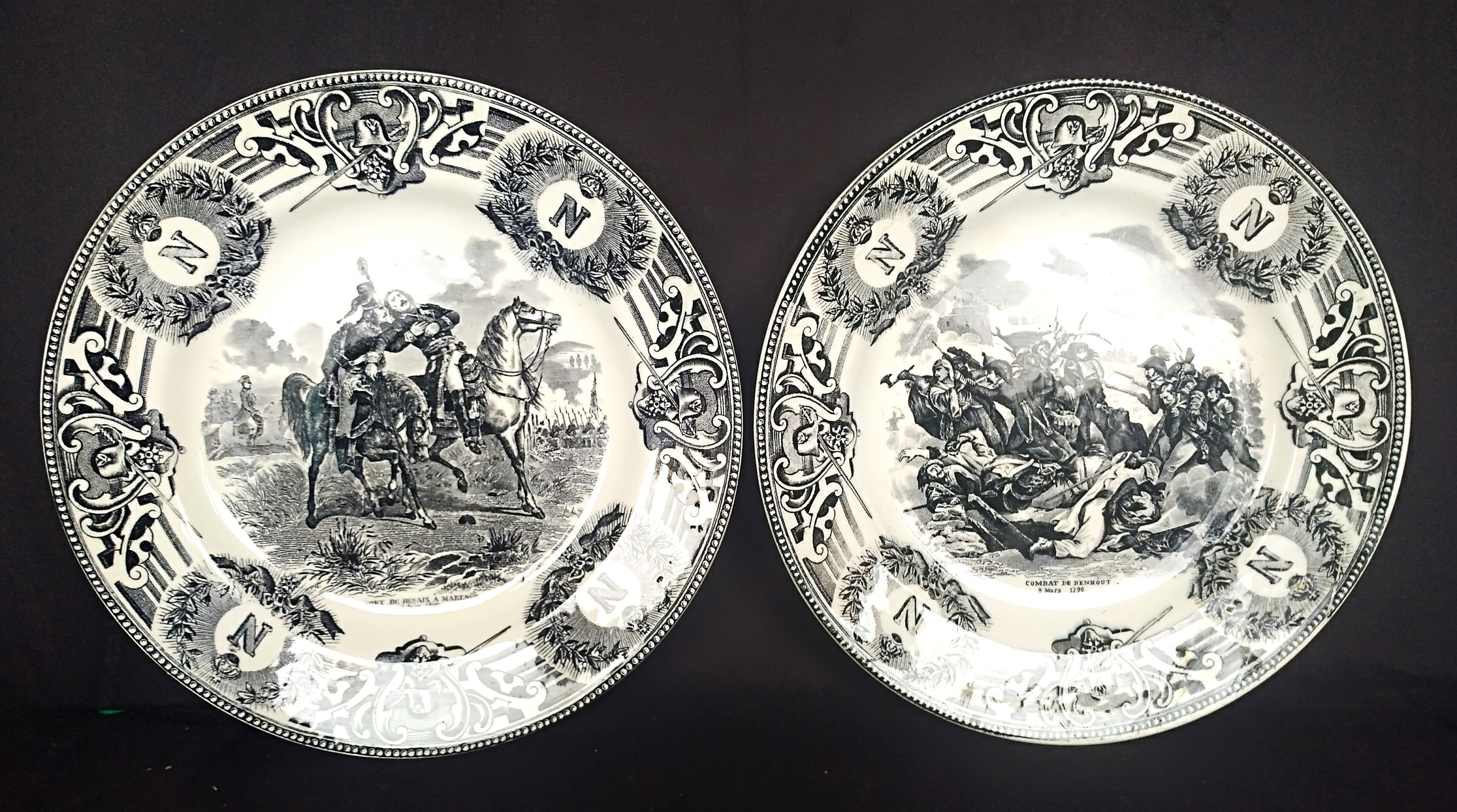 Set of Antique Napoleon Bonaparte Plates Combat De Benhout 1799 and ...
