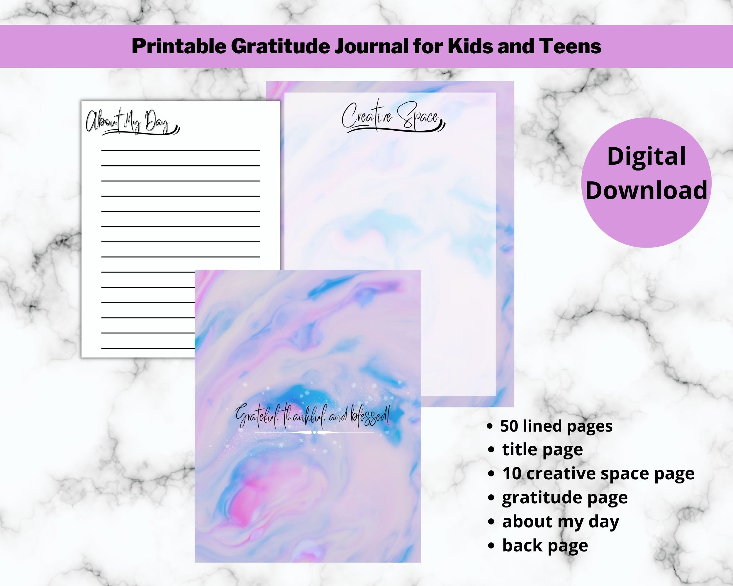 Gratitude Journal for Kids and Teens - Etsy
