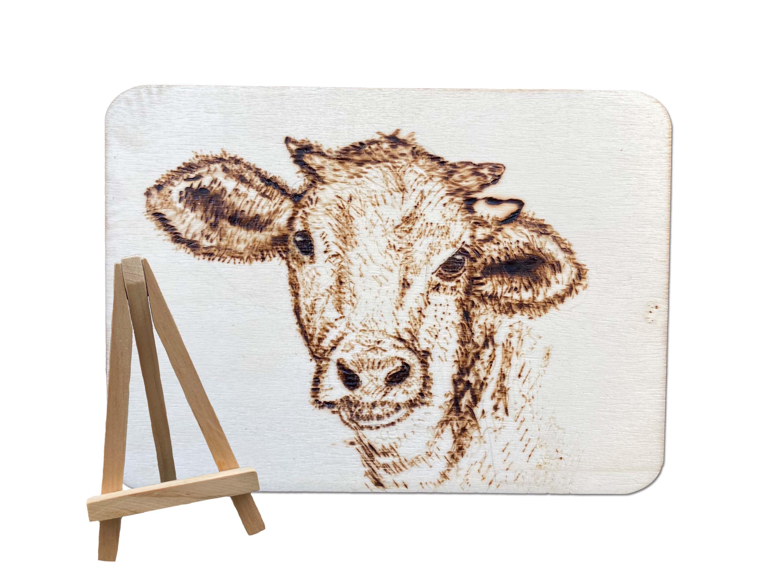 Cow Pyrography Portrait - Etsy