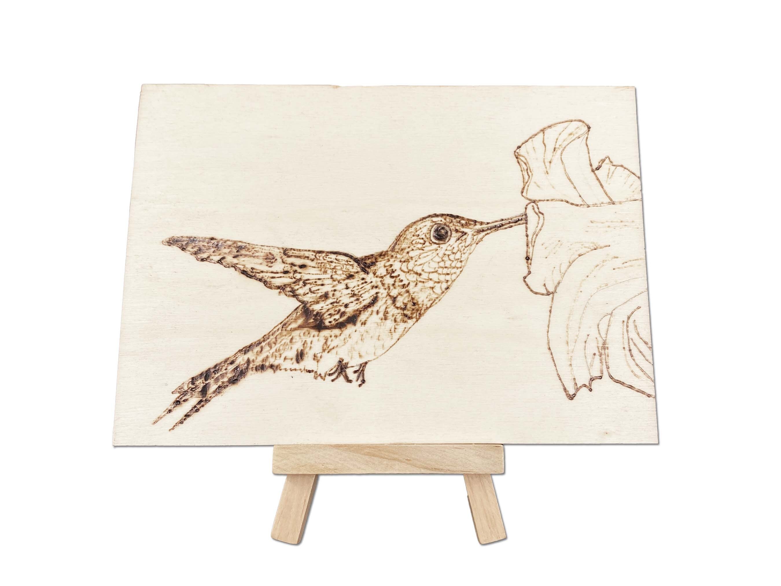 Hummingbird Pyrography Panel - Etsy
