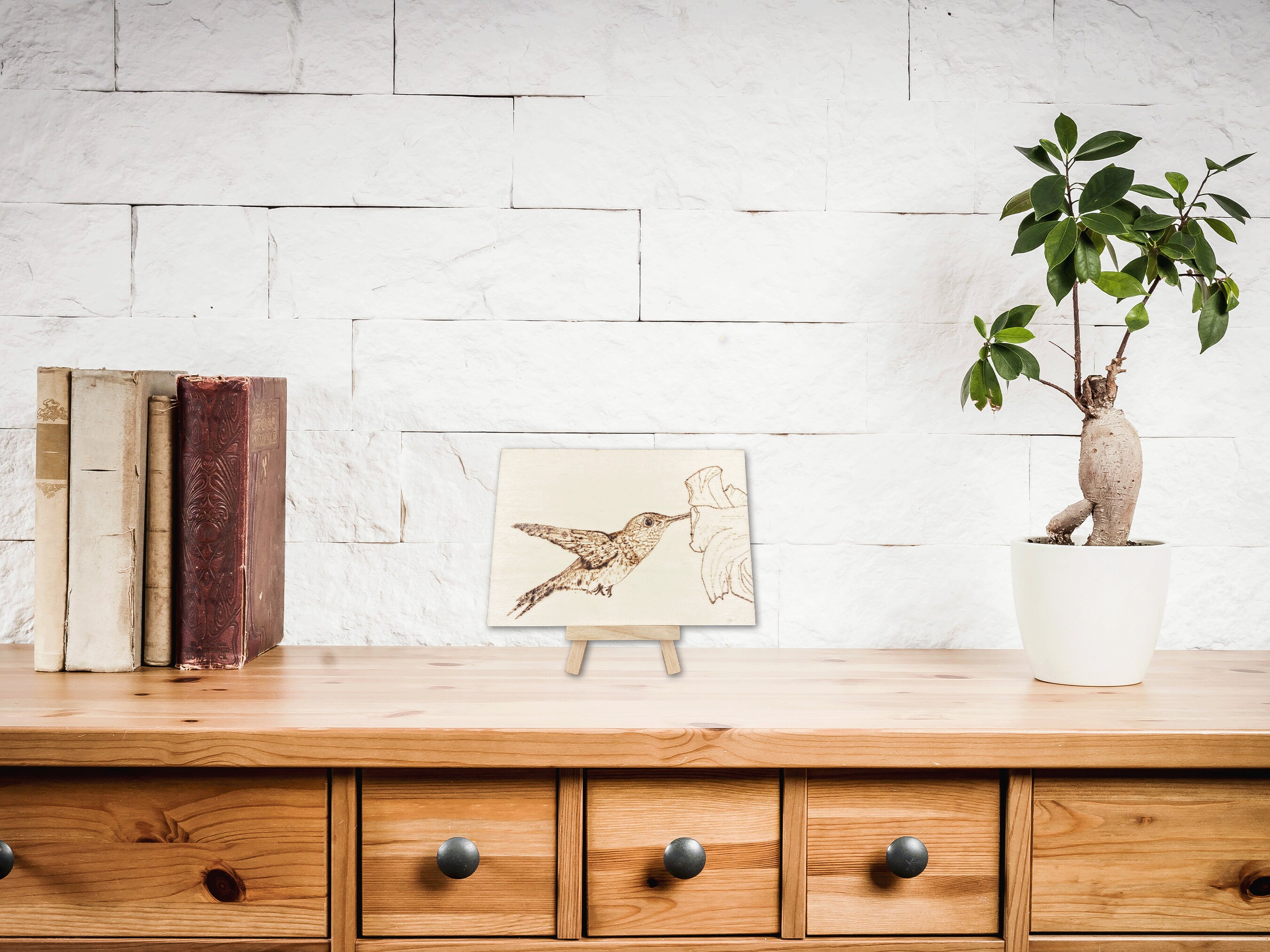 Hummingbird Pyrography Panel - Etsy