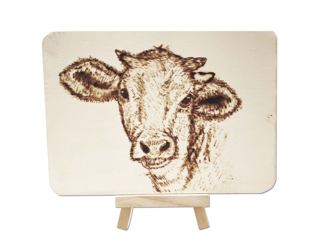 Cow Pyrography Portrait - Etsy