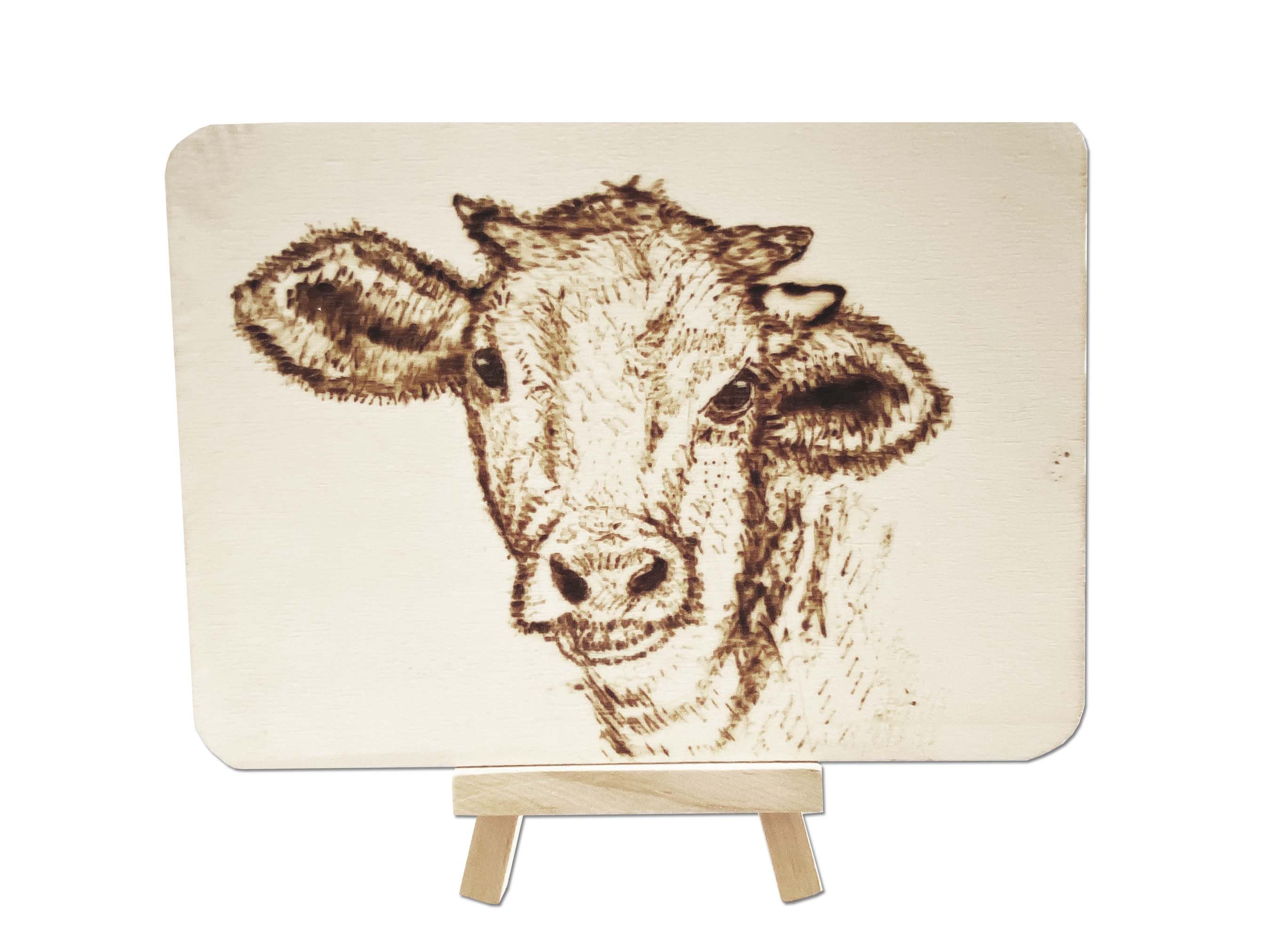 Cow Pyrography Portrait - Etsy