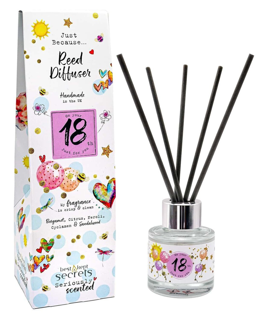 18th Birthday Reed Diffuser: Classic Cotton Scent, Glitter Detail - Etsy