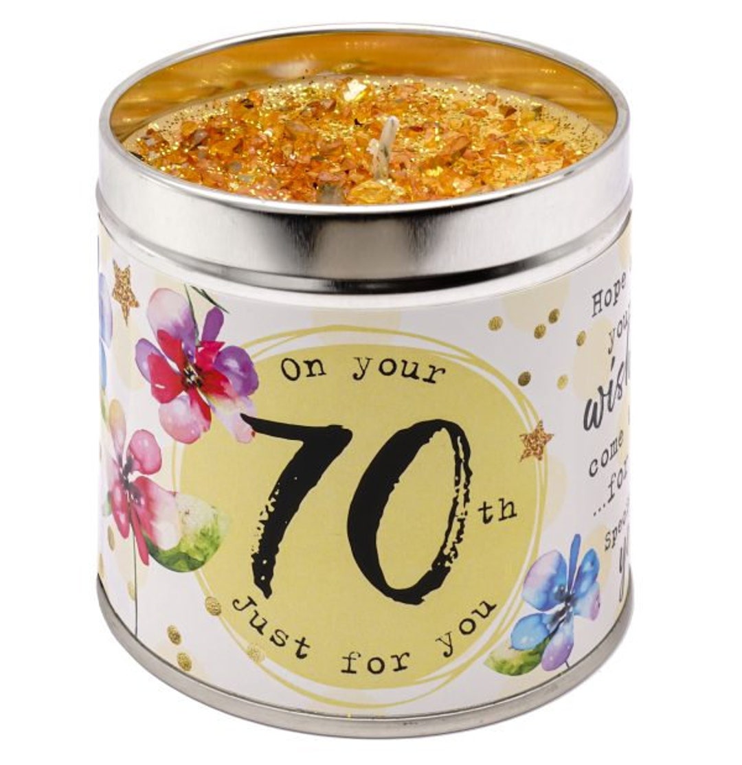 70th Birthday Candle Tin Best Kept Secrets Candles Gift for Female ...