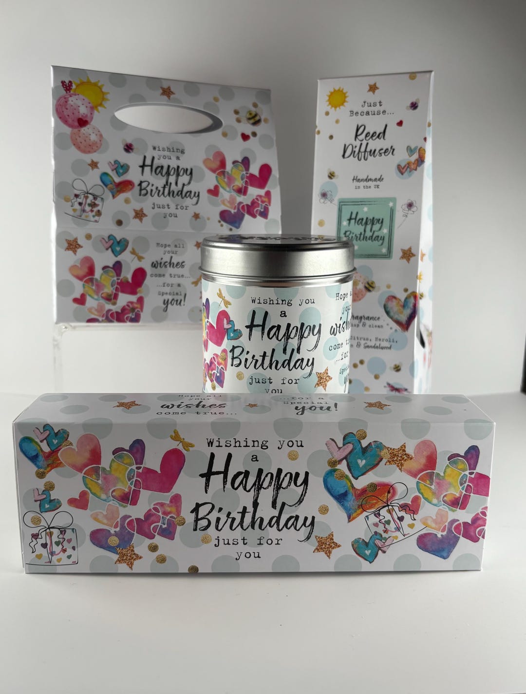 Happy Birthday Candles, Tealights and Reed Diffusers Presents Gift for ...