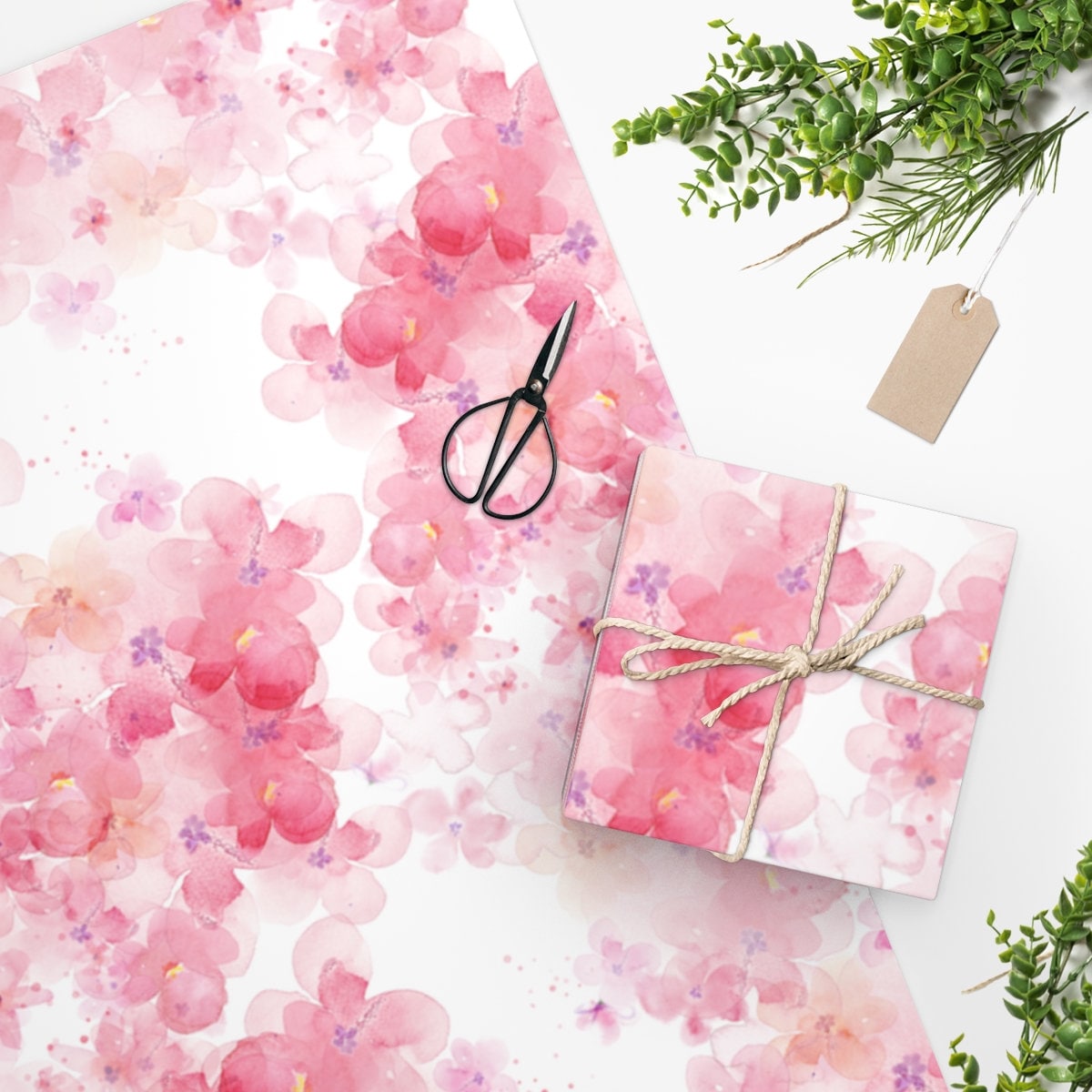 Pink Abstract Flower Wrapping Paper - Etsy