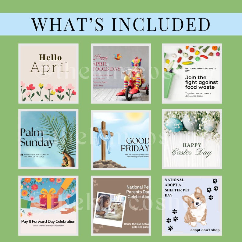 April Real Estate Social Media Bundle | 122 Ready-to-post Graphics With ...