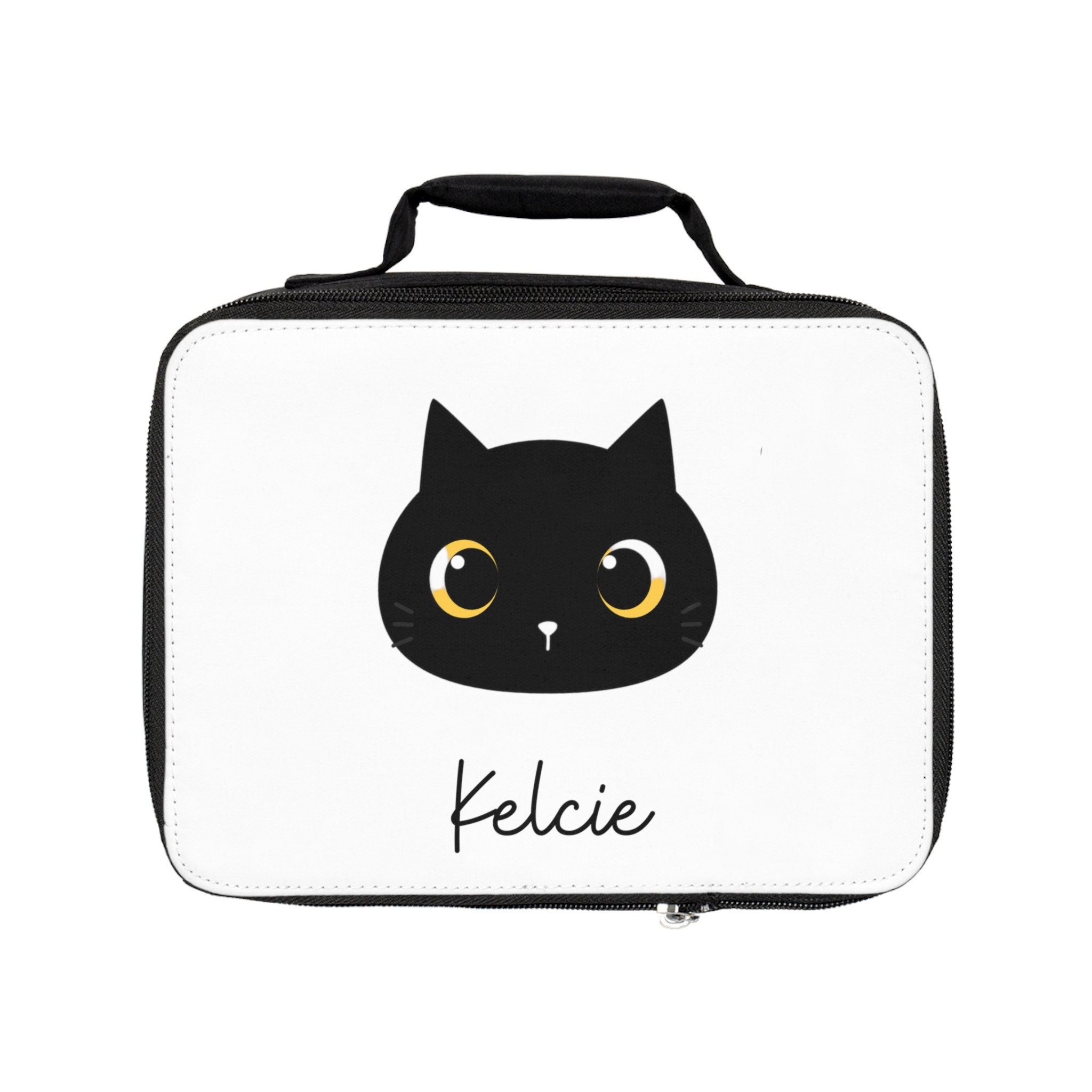 Personalized Black Cat Lunch Box/bag Back to School Cat - Etsy
