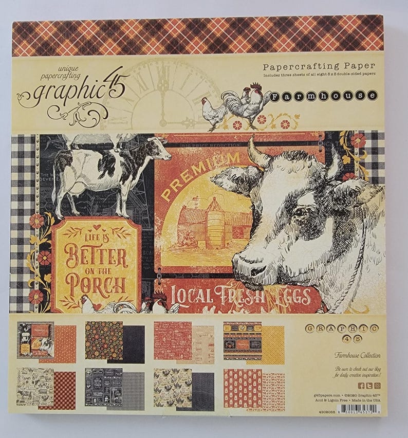 Graphic 45 8x8 Paper Pads - Choose From 9 Different Paper Crafting ...