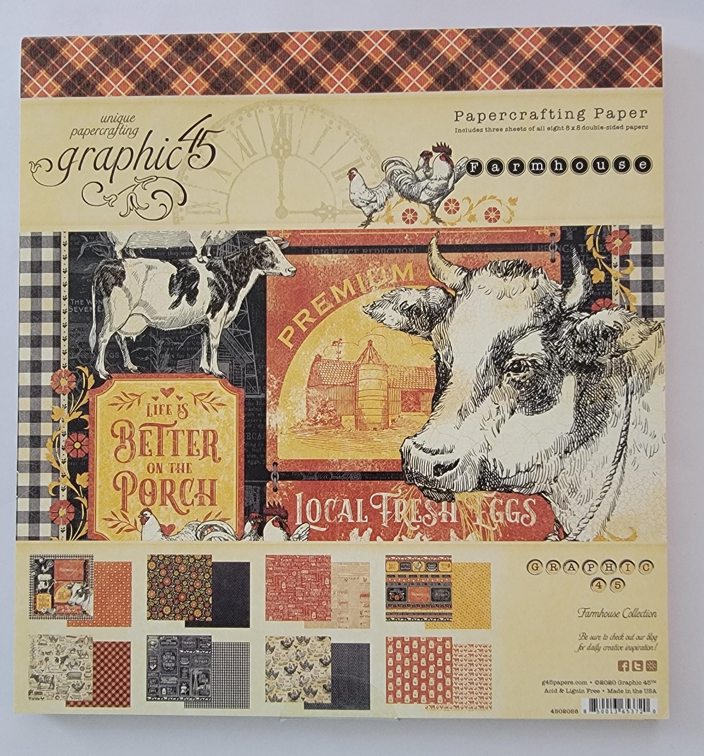 Graphic 45 8x8 Paper Pads - Choose From 9 Different Paper Crafting ...