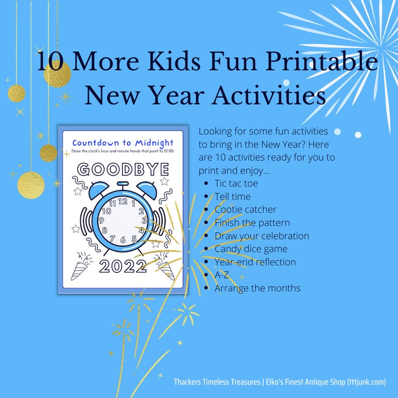 BUNDLE Kids Printable Party Games New Years Eve - Etsy