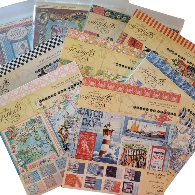 Graphic 45 8x8 Paper Pads - Choose From 9 Different Paper Crafting ...