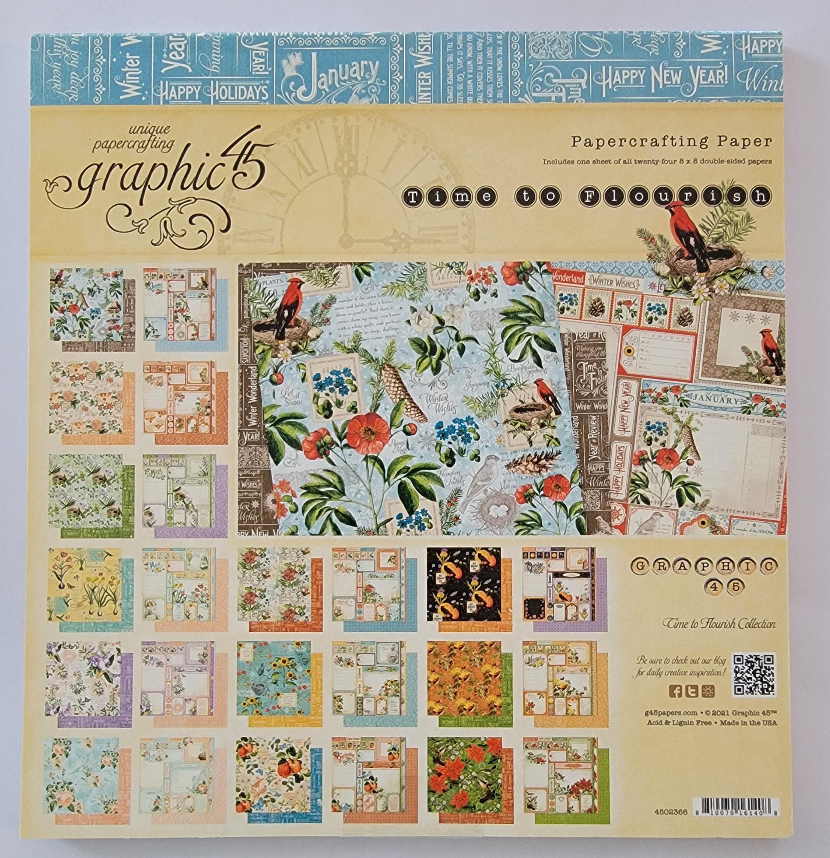 Graphic 45 8x8 Paper Pads - Choose From 9 Different Paper Crafting ...