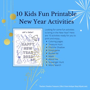 BUNDLE Kids Printable Party Games New Years Eve - Etsy