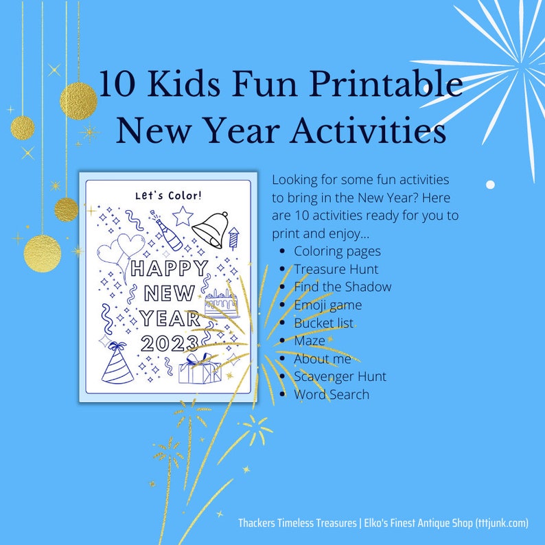 BUNDLE Kids Printable Party Games New Years Eve - Etsy