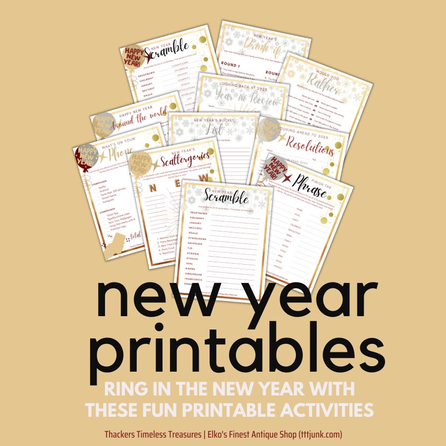 Printable New Years Activities for the Entire Family - Etsy